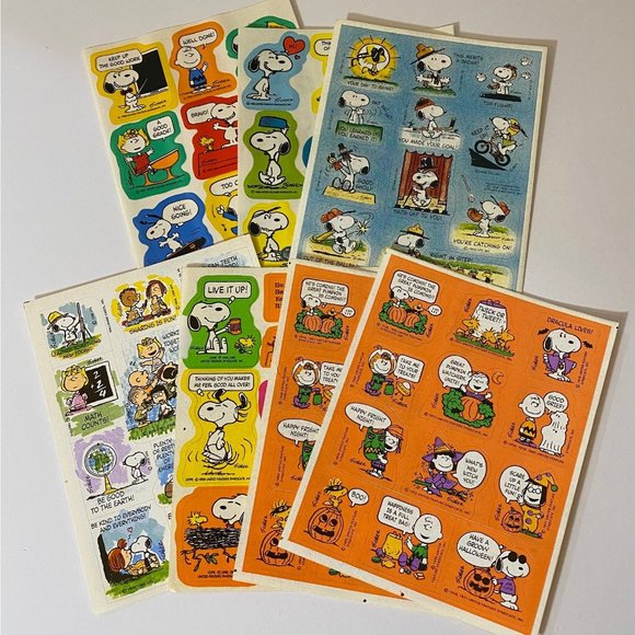 Hallmark | Other | Vintage Snoopy Halloween Reward Stickers Set | Poshmark
